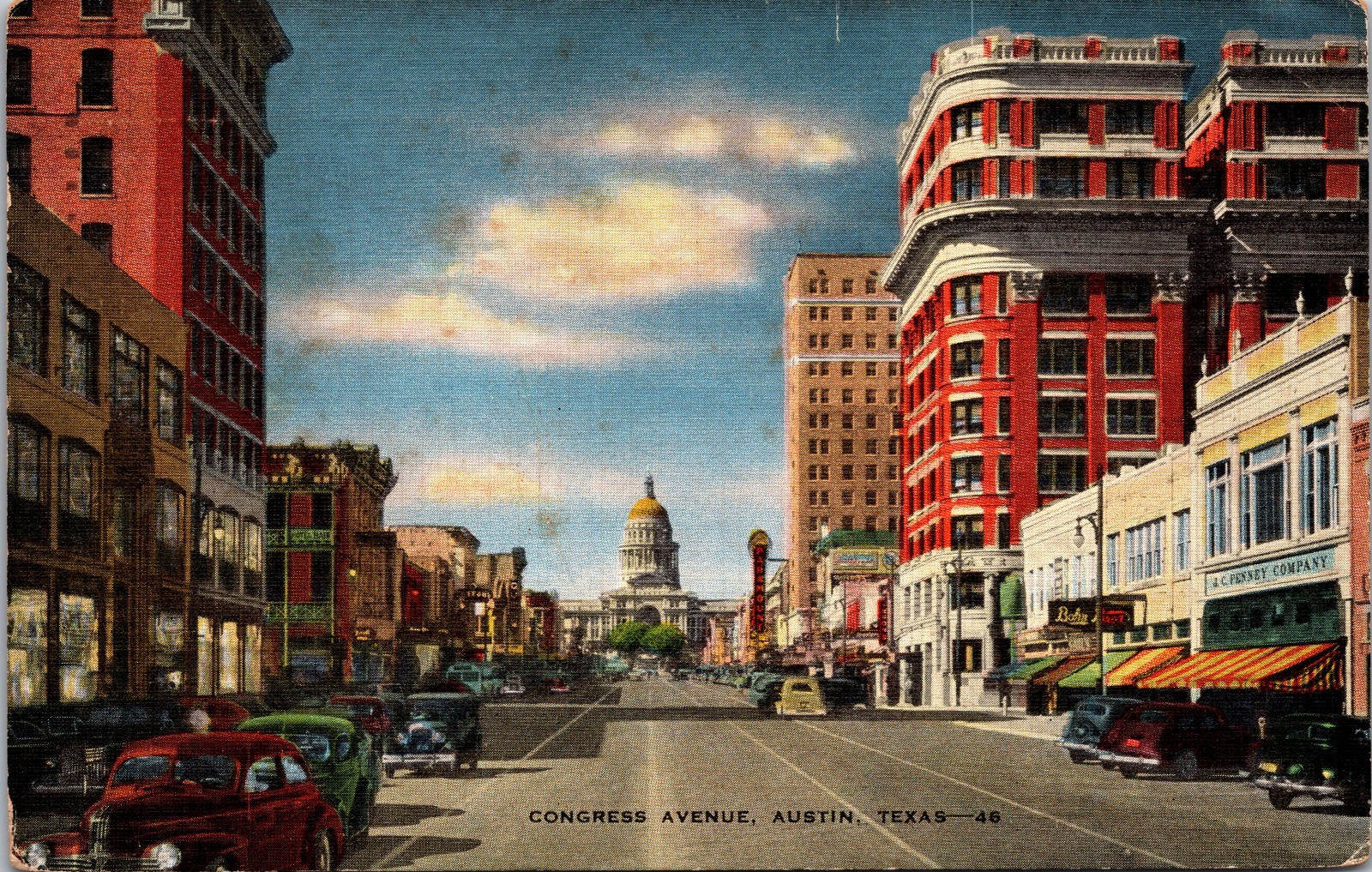 Austin, TX Congress Ave./BEV/J.C. Penny Co./Paramount/Cars/Bohn Liquor ...