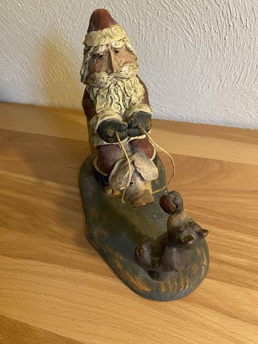 Vintage American Chestnut Folk Art Figurine Santa Riding A Pig | eBay