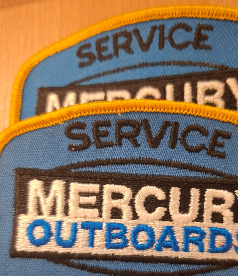 Vintage Collectable Mercury Blue & Yellow Service Center Embroidered ...