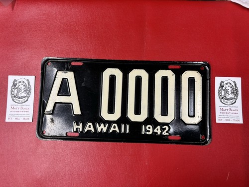 NICE 1942 HI Hawaii SAMPLE ZERO License Plate Tag War Time | eBay