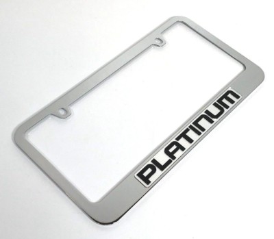 Ford Platinum License Plate Frame (Premium Chrome Emblem Black Letters ...