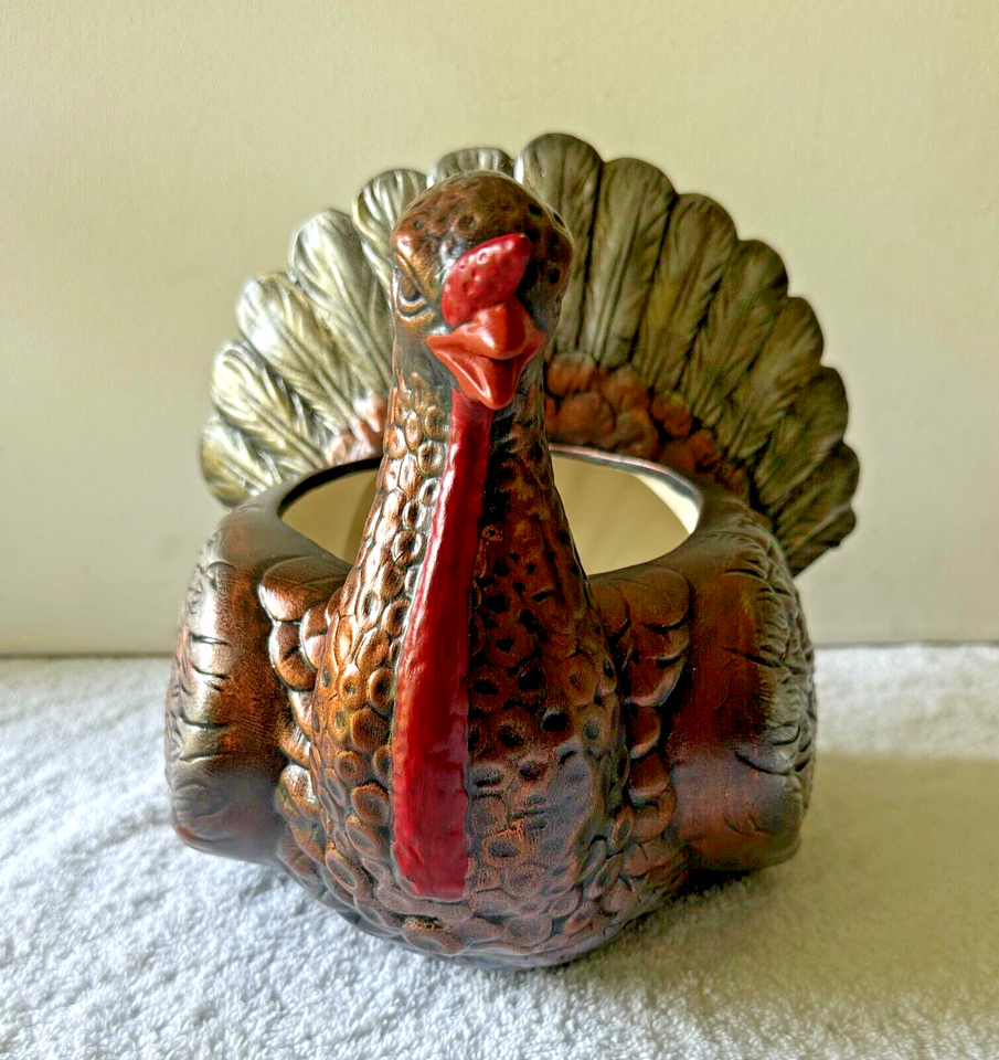 Vintage Thanksgiving Turkey Planter Ceramic Large 8” x 9.5” | eBay