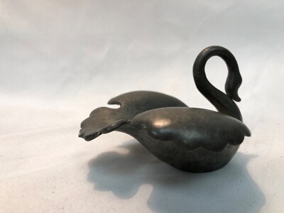 vintage signed early Russel Wright design Pewter Swan nut bowl art deco ...