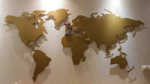 Metal World Map Continents,Wall Art,Home Office Decoration,Mix Color ...