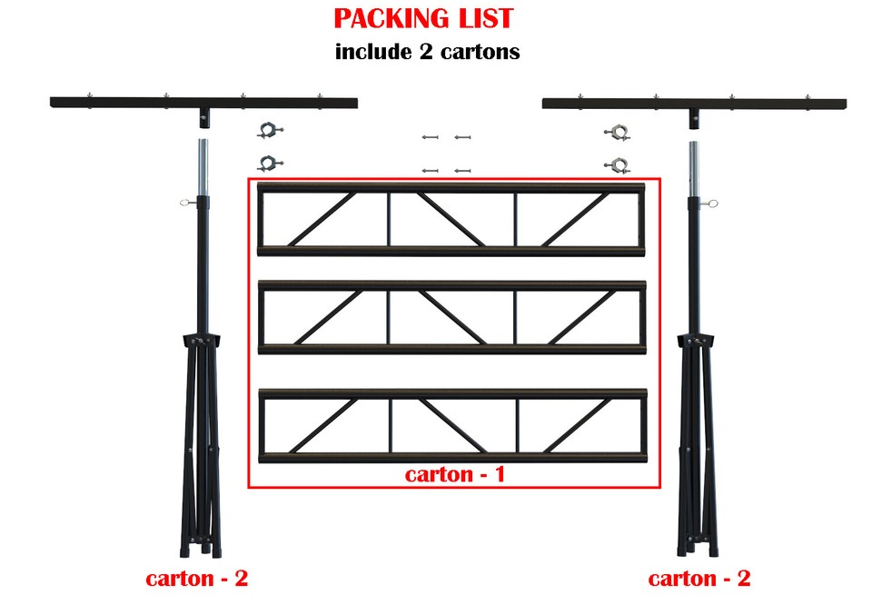 Pro Audio DJ Portable Light Lighting Fixture T Bar Stands 15Ft&10 ...