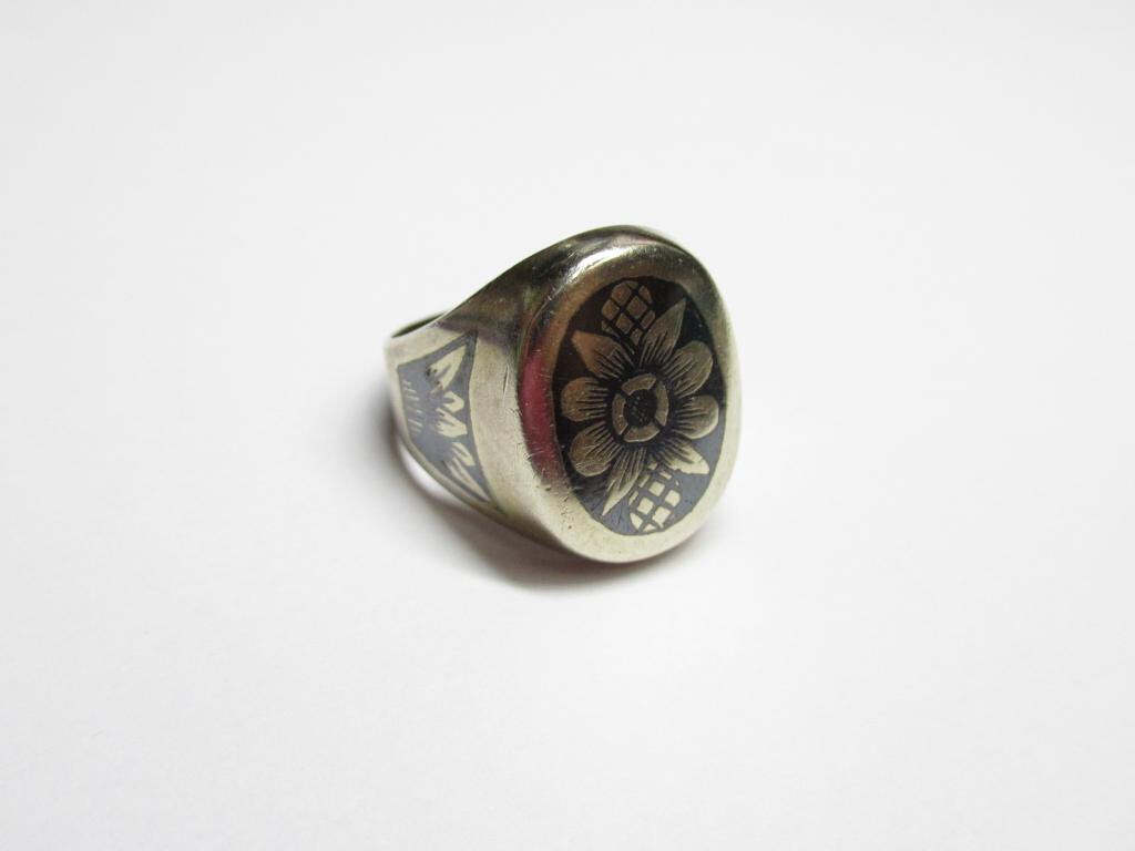 Rare Vintage Enamel Soviet Jewelry Ring Russian Sterl… - Gem