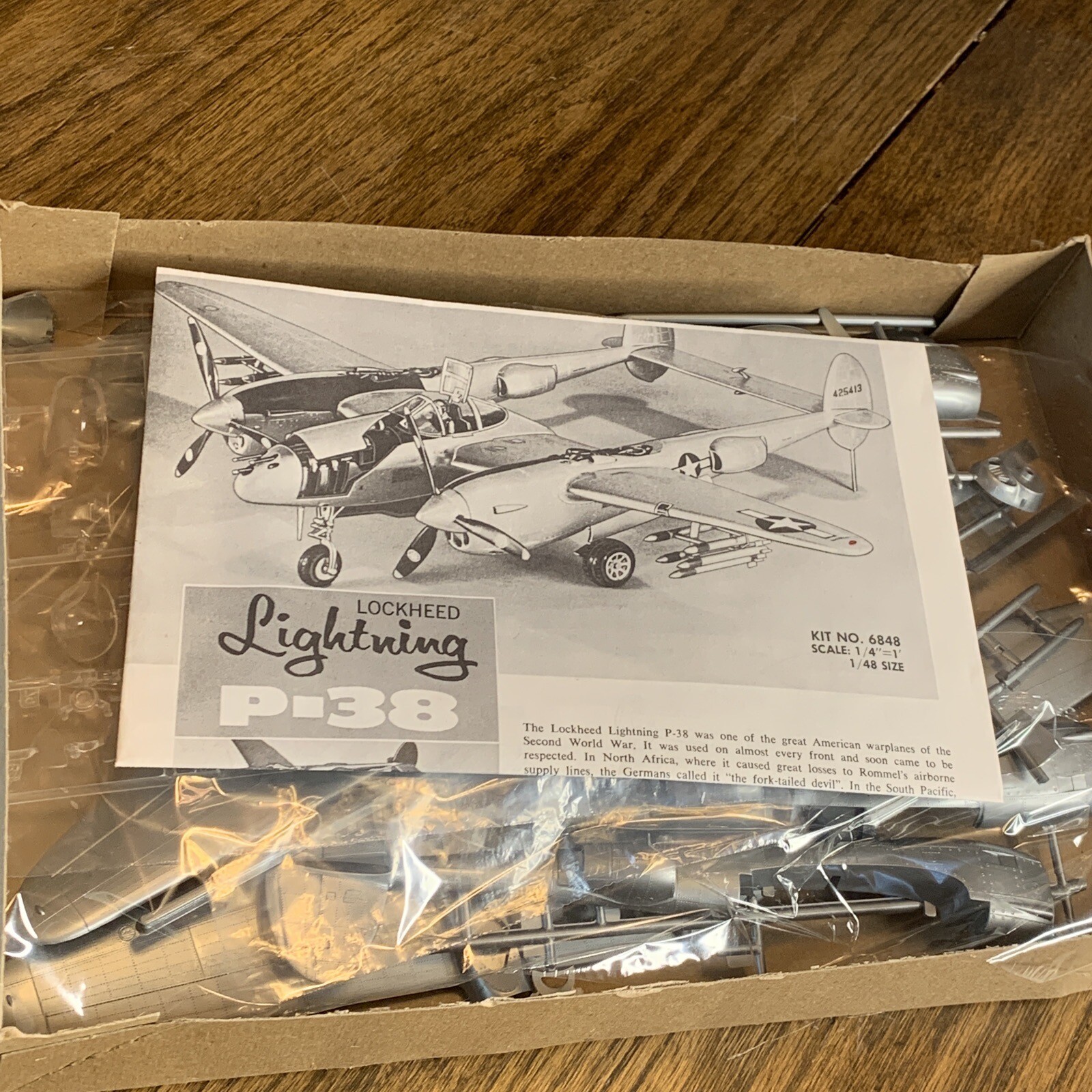 Monogram 1:48 P-38 Lockheed Lightning Model Airplane Multi Partially Started | eBay