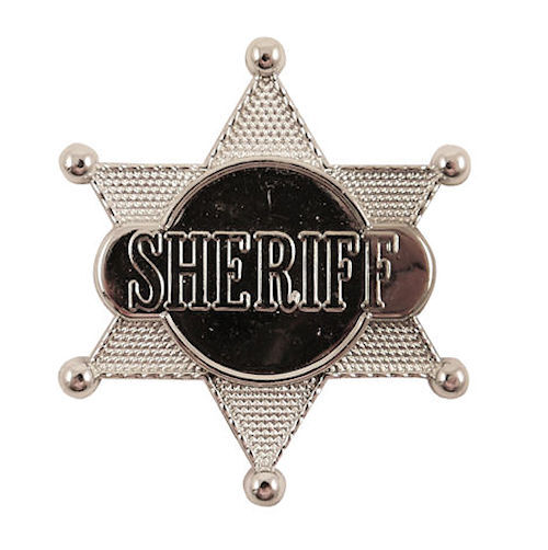 6 Silver Plastic Sheriff Badges - Police Toy Loot/Party Bag Costume ...