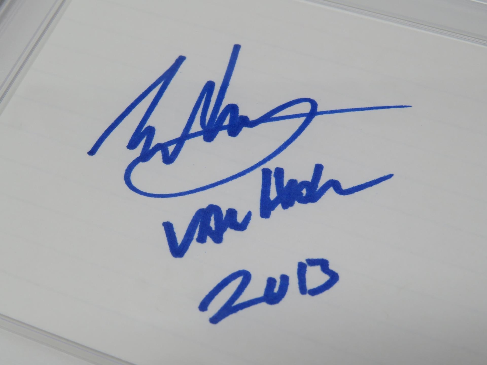 Eddie Van Halen VAN HALEN Signed Autograph 3x5 Index Card Slab JSA PSA ...