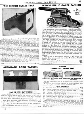 1949 Print Ad of Winchester Model 98 Cannon, Detroit Bullet Trap, Dodo ...