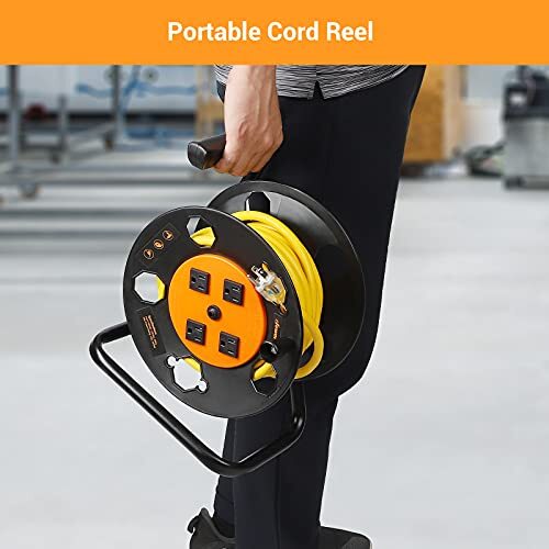 Heavy Duty Extension Cord Reel Stand Storage with Easy Grip Handles | eBay