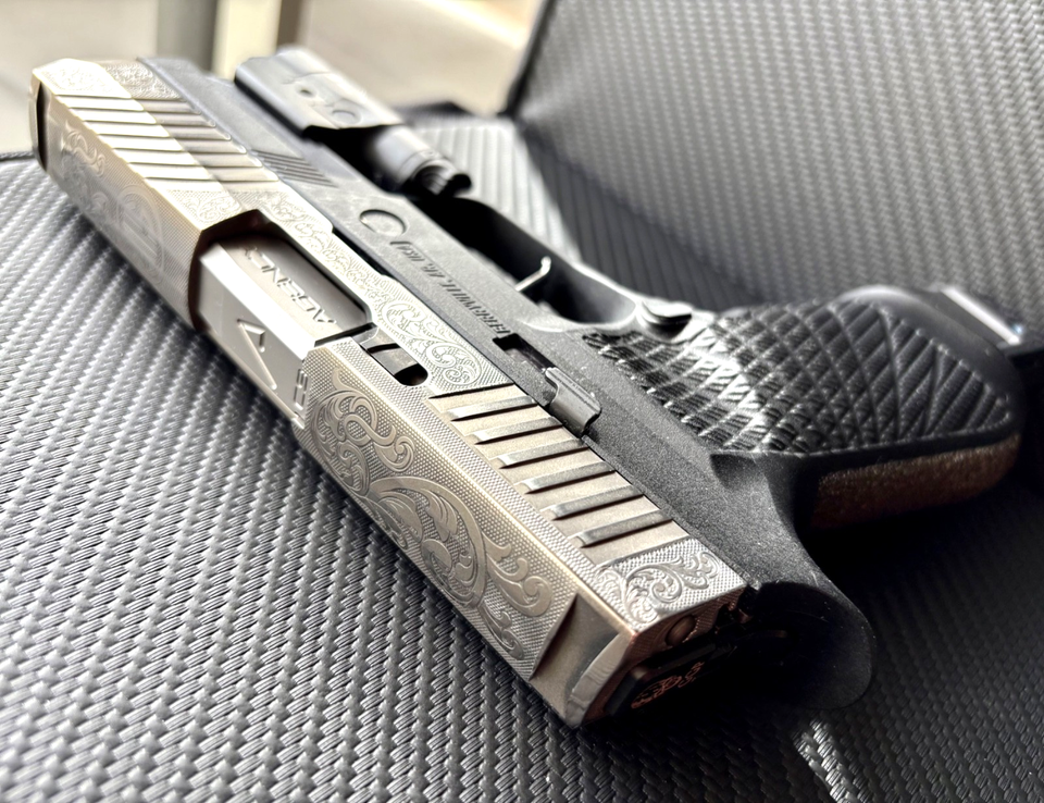 Custom Sig P320 Engraved Slide + Agency Arms 3.9" Complete M18 Upper ...