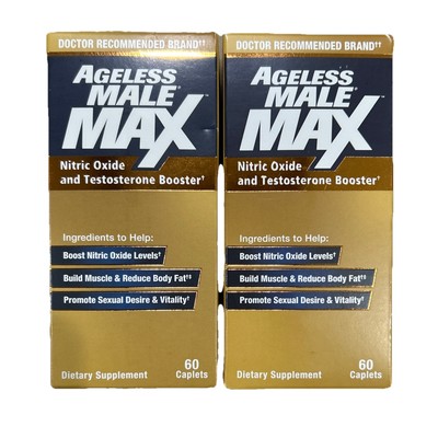 2 Pack AGELESS MALE MAX 60 Caplets New In Box FREE SHIPPING 06/26 ...