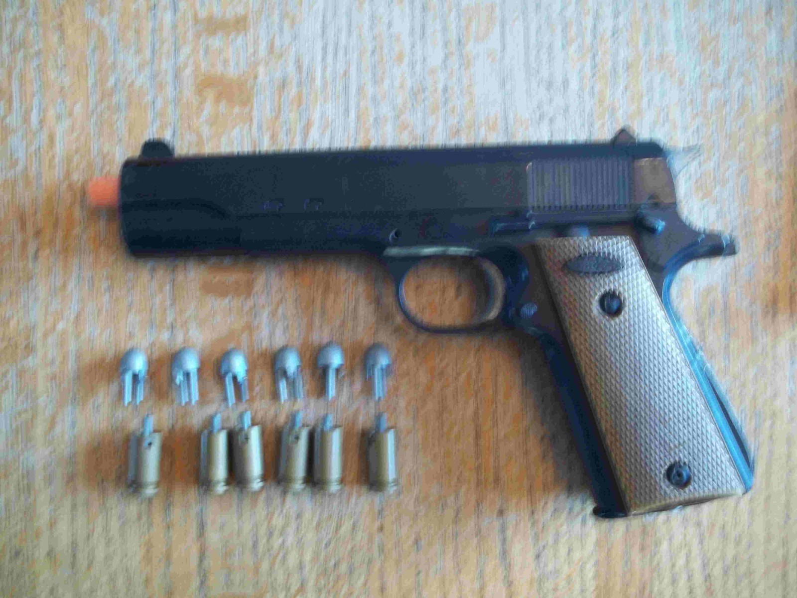 1960's Topper Johnny Eagle Lieutenant TOY firing .45 Pistol w/All 6 ...