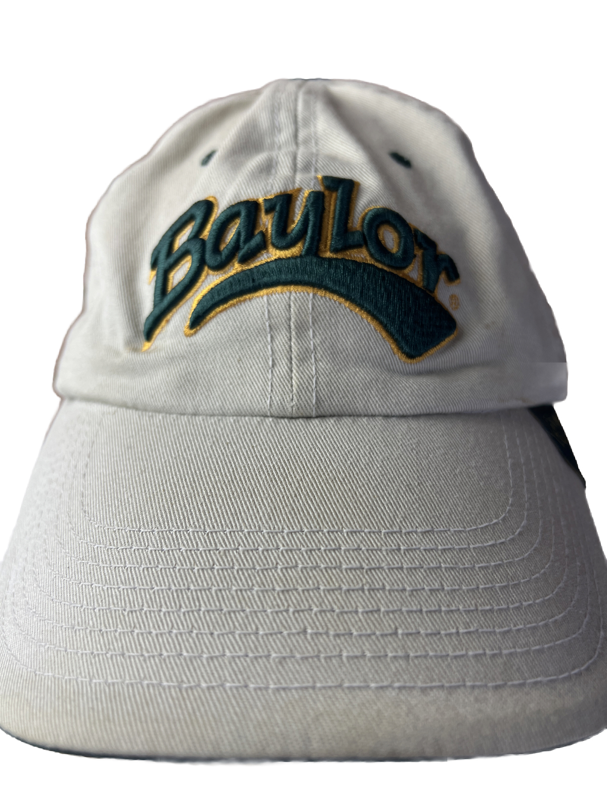 1995 Vintage BAYLOR University Cap Beige/ Green By Th… - Gem