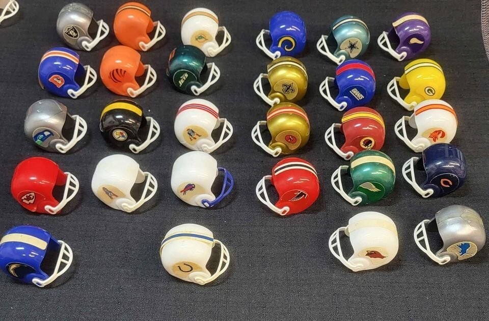 Vintage 70's 80's OPI Mini NFL Helmets Set of 62 Gumball Machine Mini ...