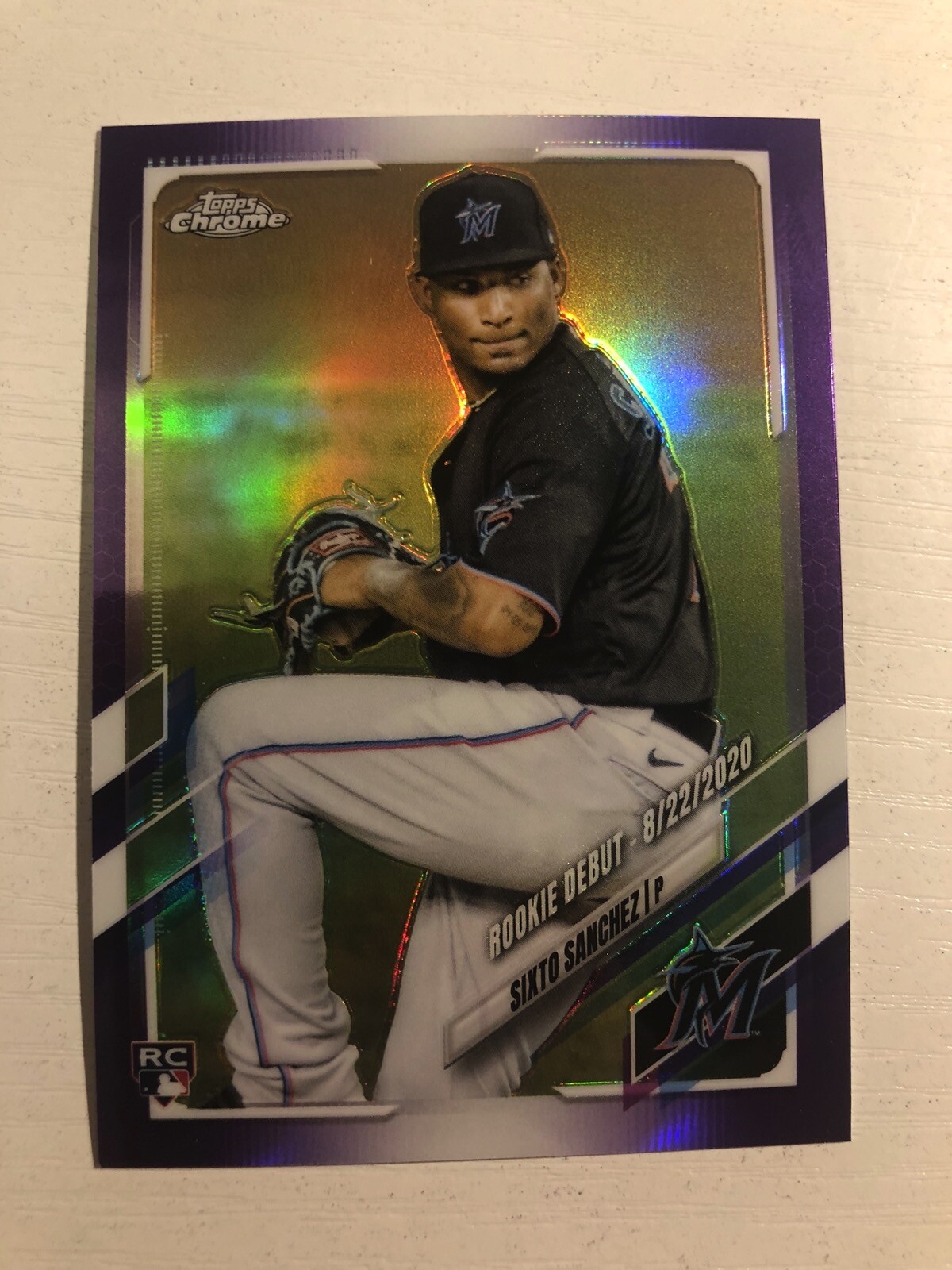 2021 Topps Chrome Update Purple Refractor Sixto Sanchez Marlins RC ...