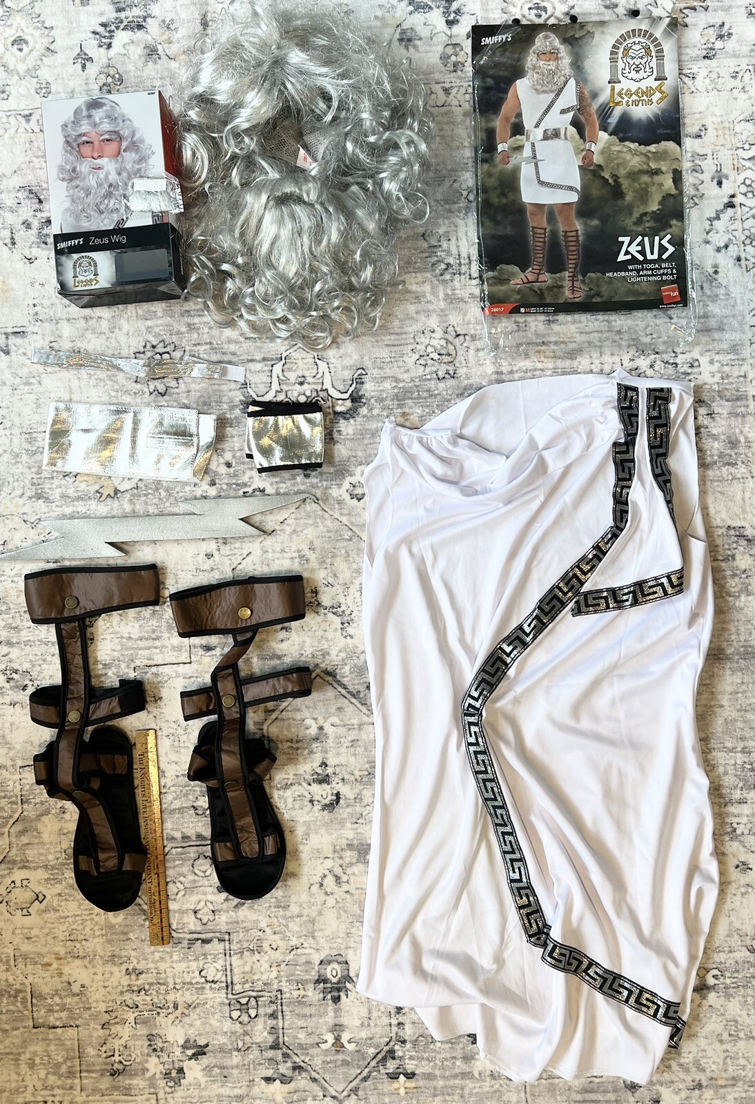 Brand New Deluxe Zeus Greek Mythology Adult Halloween Costume W/Wig And ...