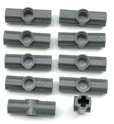 Lego 10 New Dark Bluish Gray Technic Axle Pin Connector Angled 180 ...