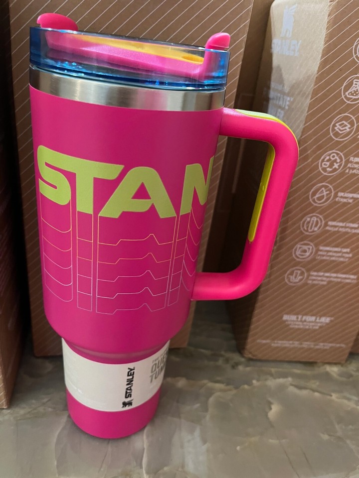 Hot Pink Stanley 40 oz Tumbler with handle and straw | eBay