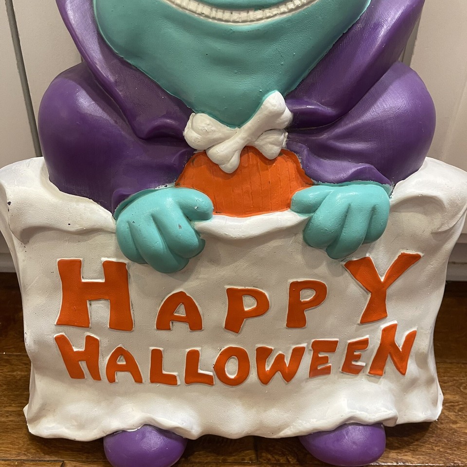 Vtg Halloween Blow Mold Frog Paper Magic Group Happy Halloween Monster ...