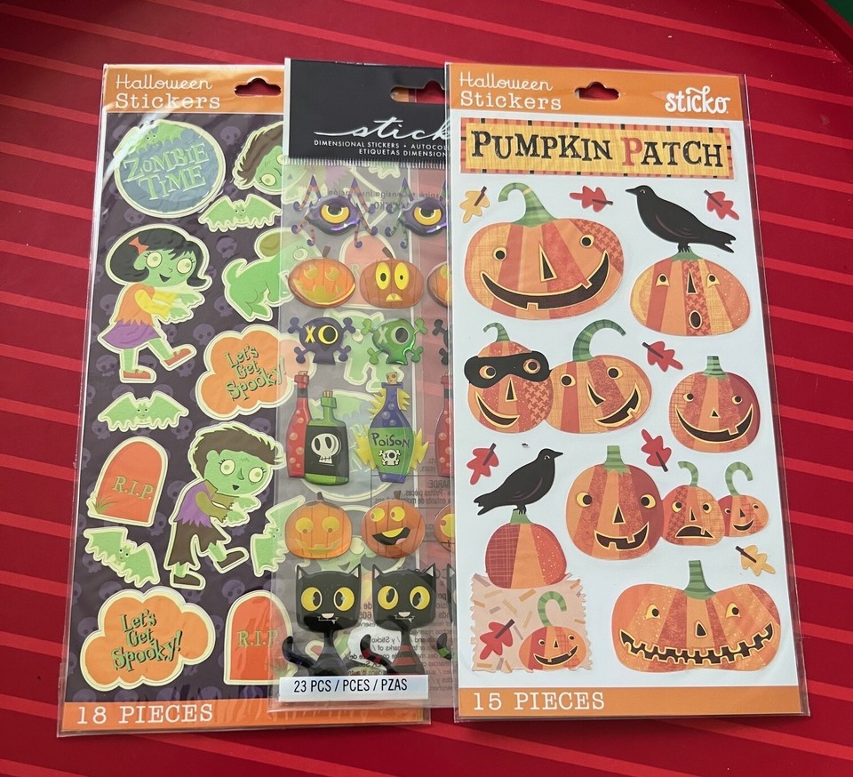 STICKO STICKER LOTS - YOU CHOOSE CHRISTMAS HALLOWEEN FLOWERS FREE ...