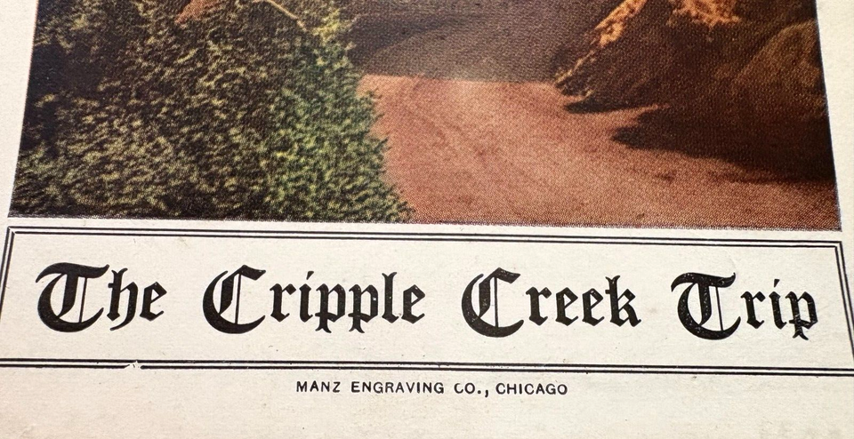 Beautiful Little Vintage Pull-Out Travel Pamphlet "The Cripple Creek ...