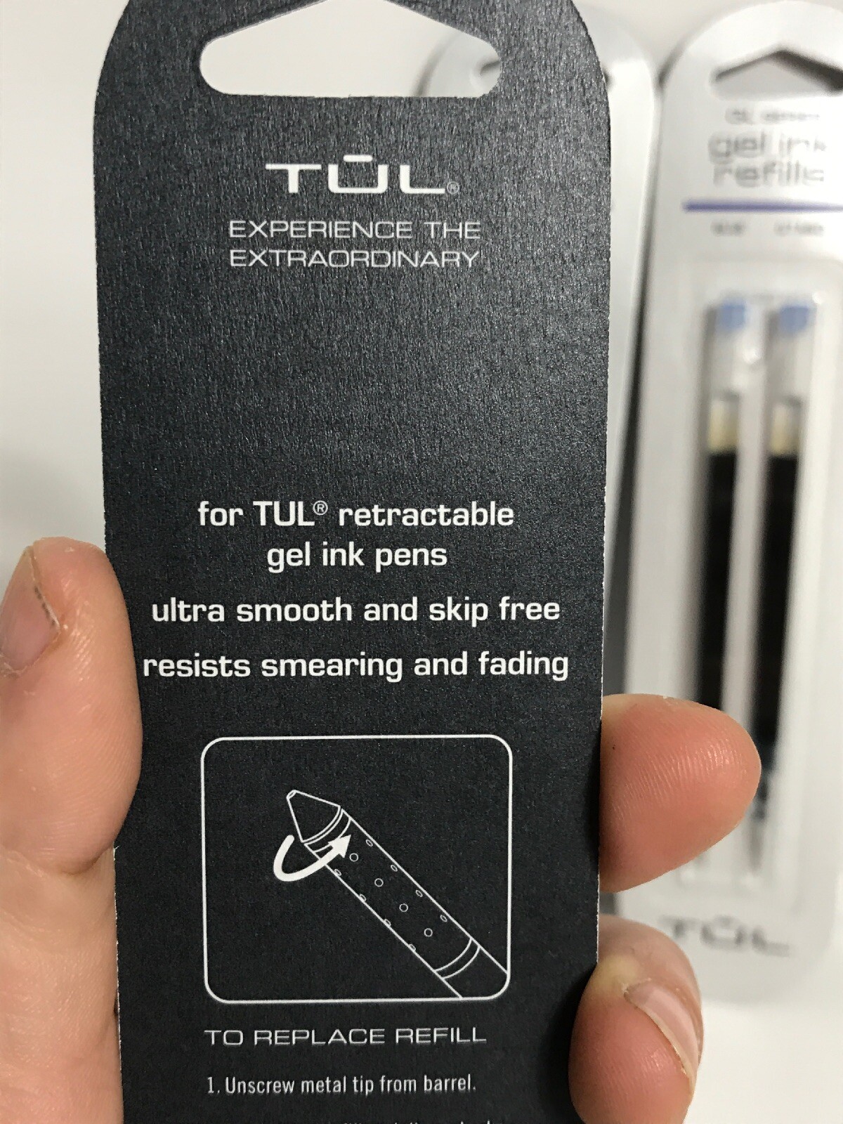 TUL Gel Pen Refills, Medium Point, 0.7 mm, Blue Ink, 3 Pack Of 2 ...