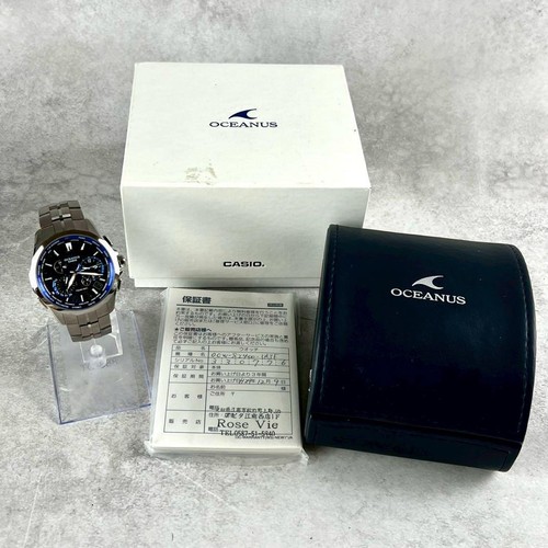 Casio Oceanus Radio Solar 40mm Black Stainless Steel Watch Men's | eBay