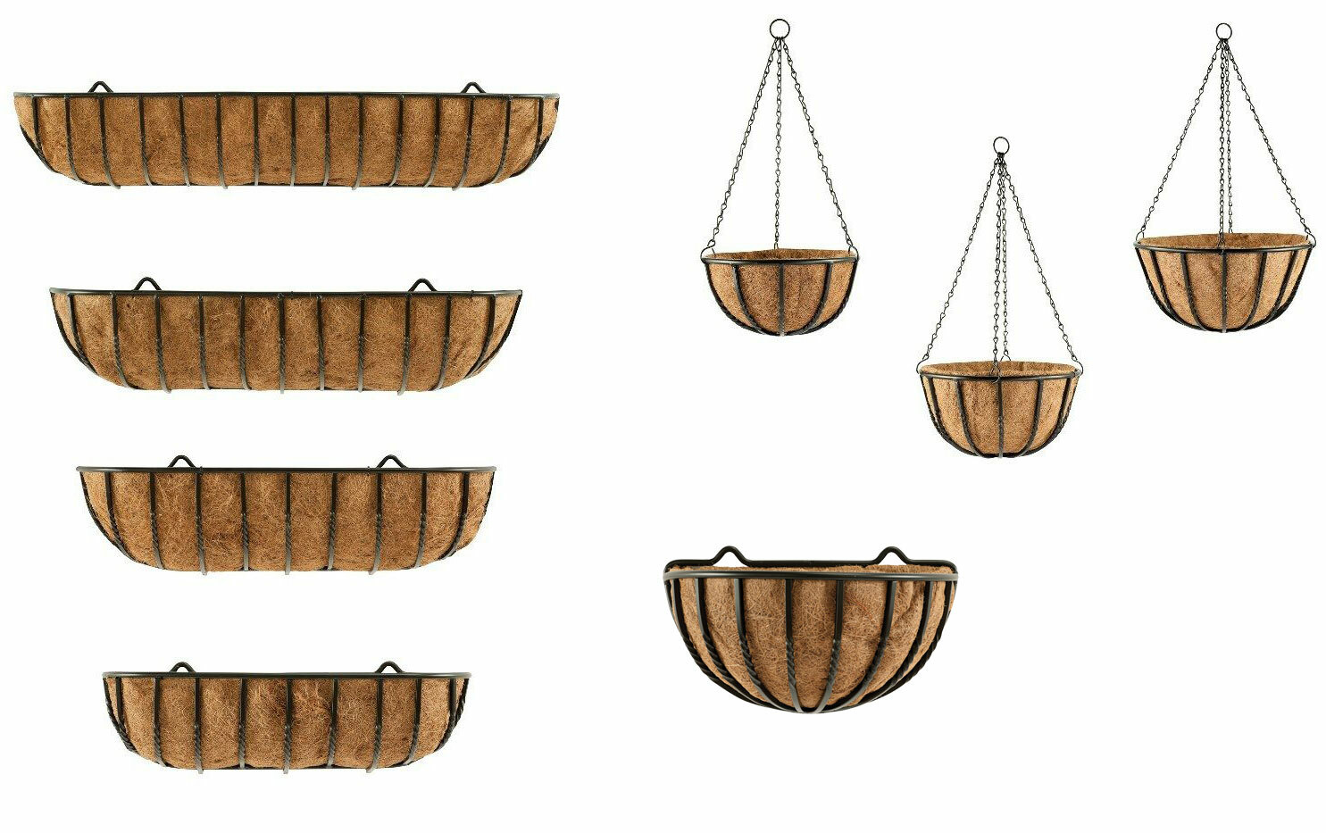 Heavy Duty Garden Wall Troughs Hanging Baskets Wall Basket Mangers ...