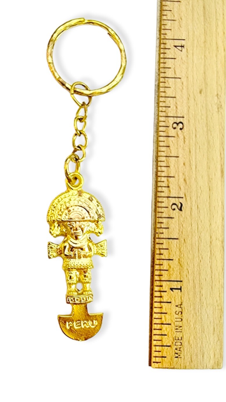 Peru Keychain Peruvian Tumi Goldtone Metal Ceremonial Replica Souvenir ...