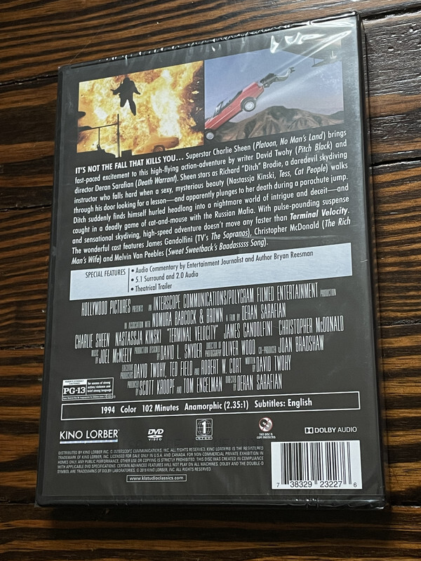 Terminal Velocity (Kino Special Edition DVD) (NEW) - Charlie Sheen ...