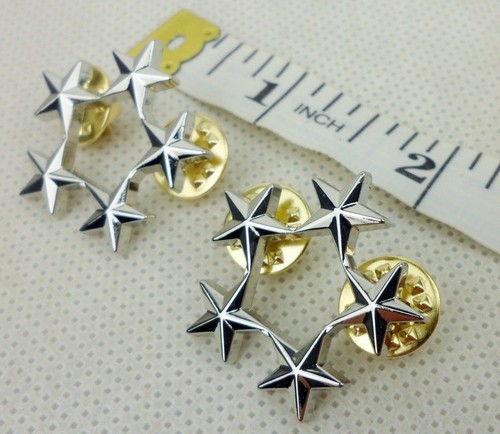 WWII WW2 A Pair Of US Army Officer 5 Stars General Rank Badges Pin ...