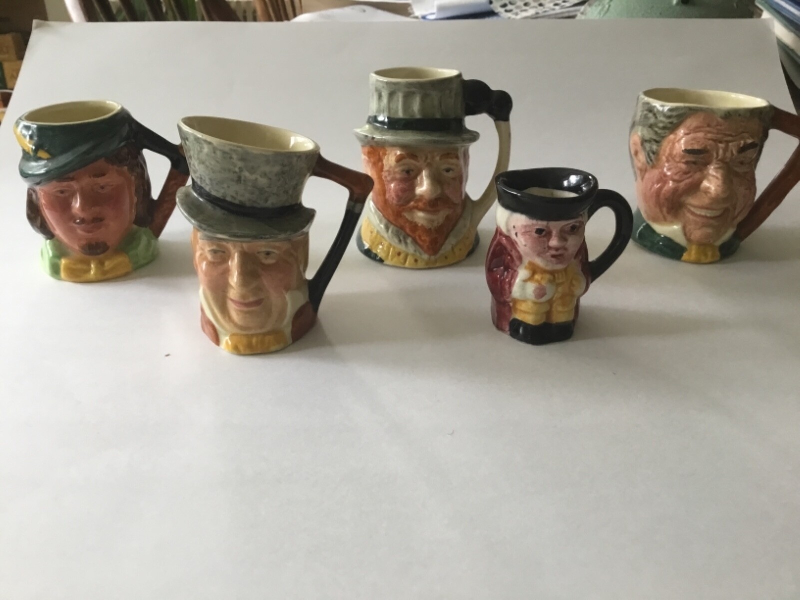 5 SMALL Vintage TOBY MUGs by LANCASTER AND SANDLAND LTD. ENGLAND HAND ...