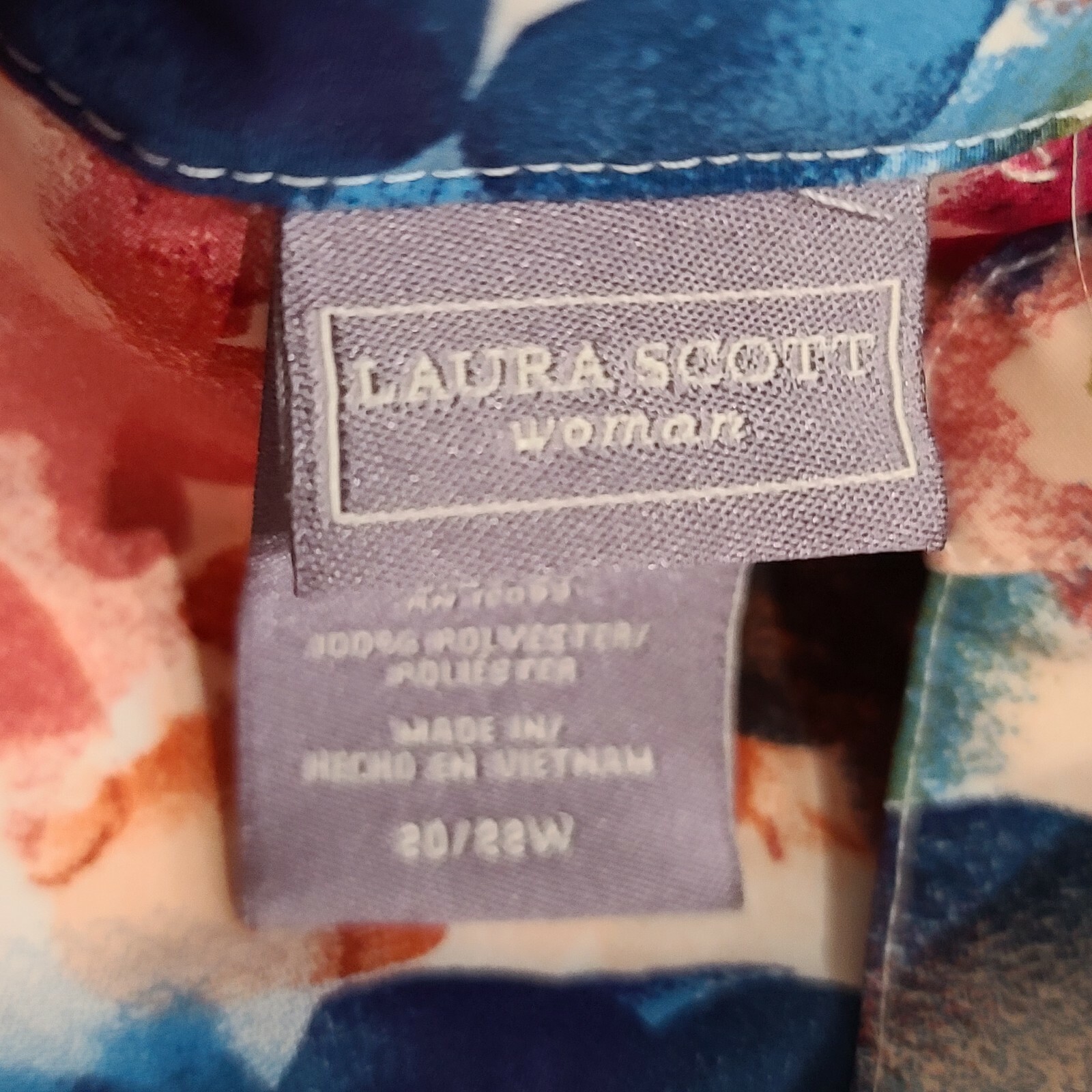 Laura Scott Woman Floral Button Up Top Blouse Plus Size 20/22W | eBay