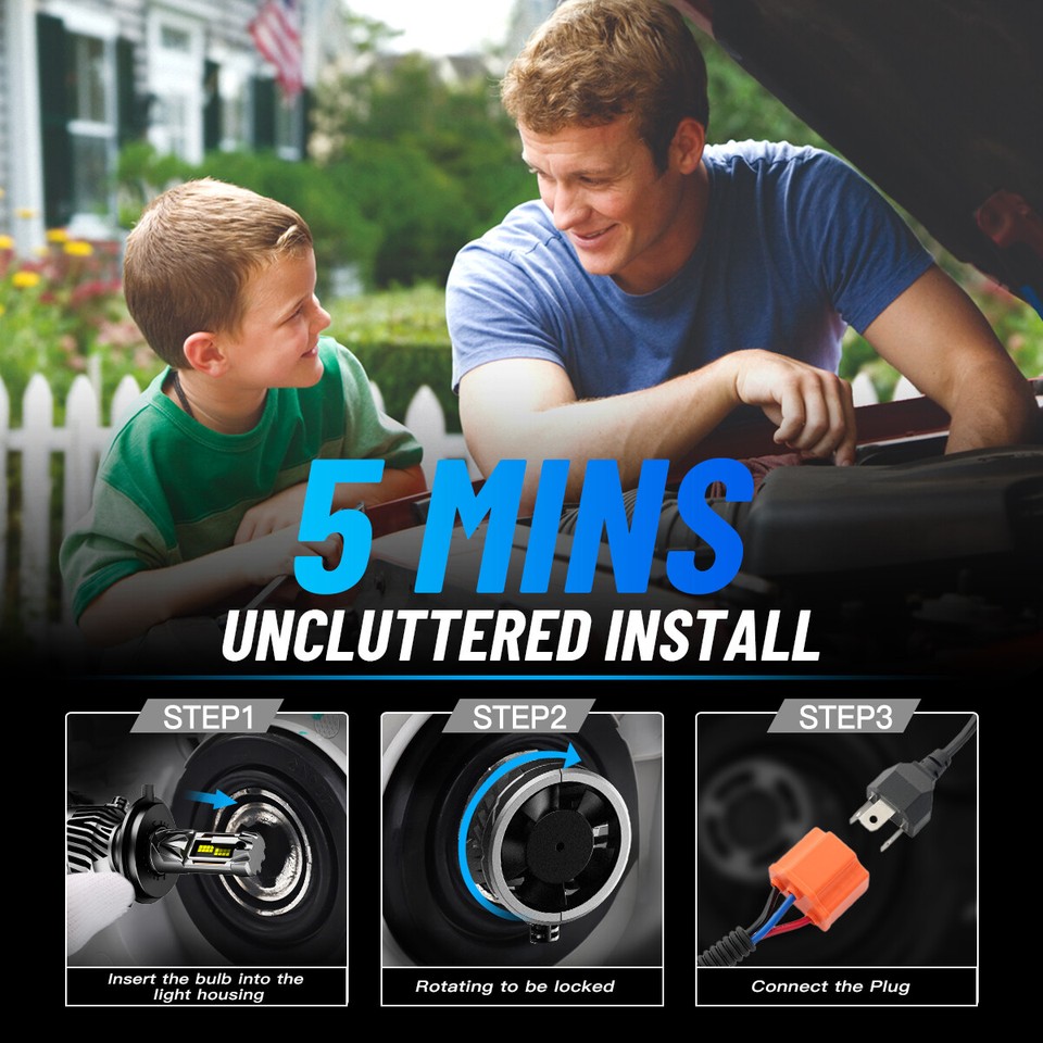 NOVSIGHT 30000LM H4 HB2 9003 LED Headlight Bulbs Canbus Super Bright ...