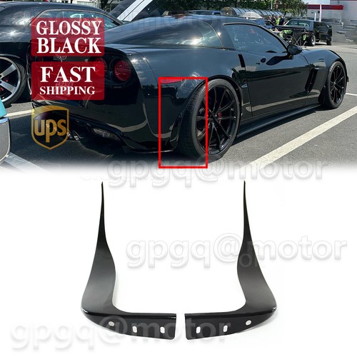 For Chevy Corvette C6 Z06 ZR1 2005-2013 Gloss Black Rear Splash Guards ...