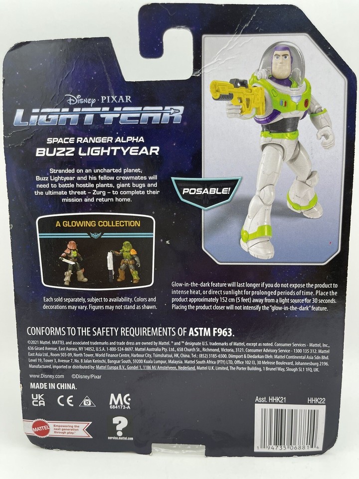 Pixar Buzz Lightyear Space Ranger Alpha - Glows In The Dark-New In ...