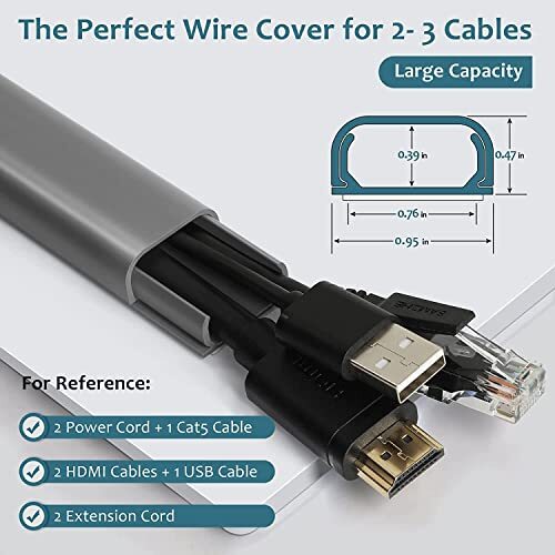 Cable Hider Raceway Kit, 68in Wire Hiders for TV on Wall, Paintable ...