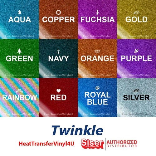 Siser Twinkle Heat Transfer Vinyl Reflective Glitter 20" x 10 Yards ...