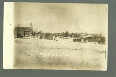 Keyesville WISCONSIN RP c1910 BIRDSEYE VIEW nr Richland Center Ithaca ...