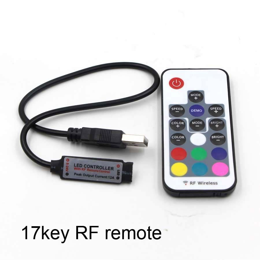 1pc 3/17/24/44 Key USB Remote Controller For 5V 5050 RGB LED Strip ...