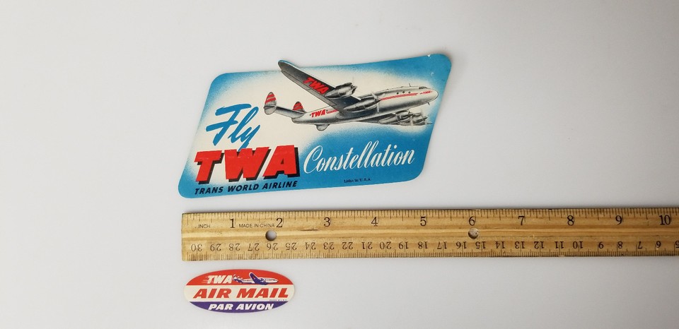 Vintage TWA Constellation and Air Mail label | eBay