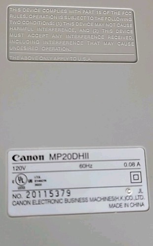 Canon MP20DH III Printing Calculator 12 Digits 2 Color Display ...