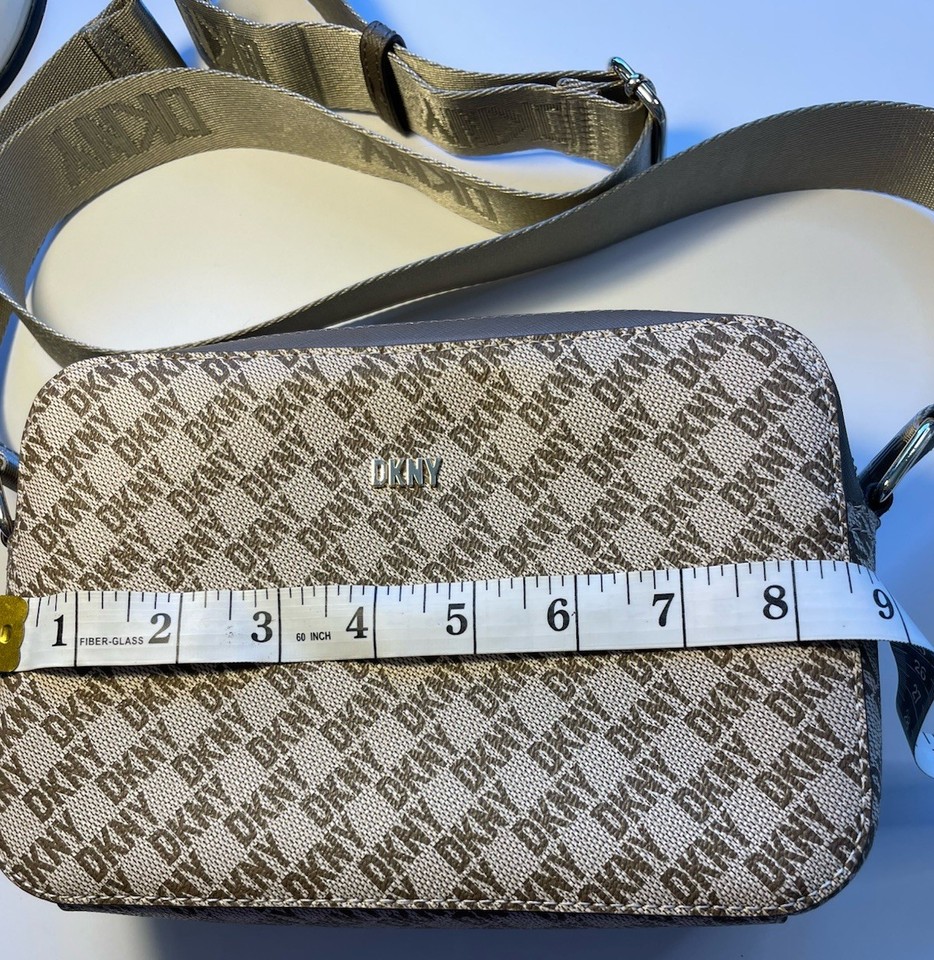 DKNY Women's Brown Signature Monogrammed Crossbody Bag Small, Never ...