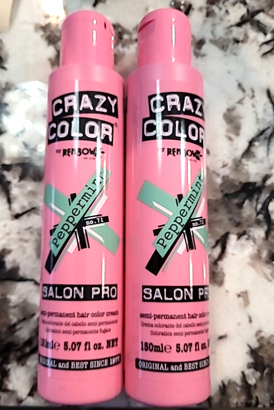 LOT OF 2 - Renbow Crazy Color Semi Permanent Hair Color PEPPERMINT ...