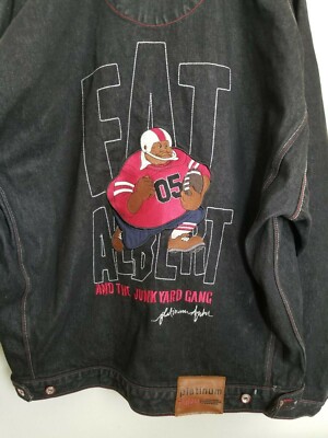 FUBU Platinum Vintage Jacket Fat Albert Junkyard Gang Black Denim ...