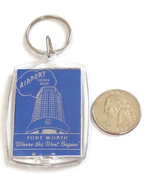 Repurposed Vtg Matchbook Cover Airport Coffee Shop Fort Worth Keychain ...