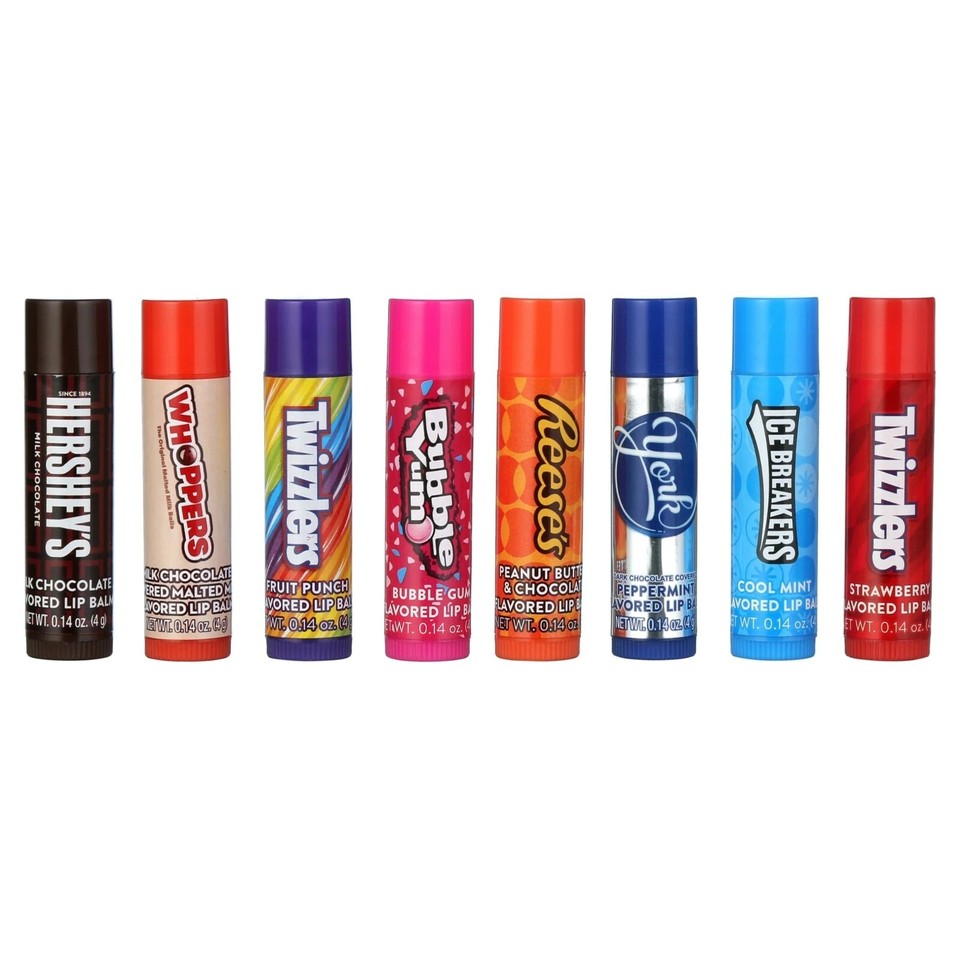 Hersheys 8-Flavor Lip Balm Set: Milk Chocolate Whoppers Reeses ...