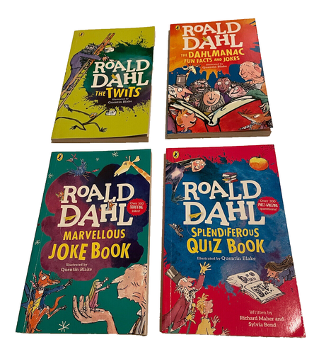 4 x Roald Dahl Books The Twits Dalmanac Marvellous Joke Books ...